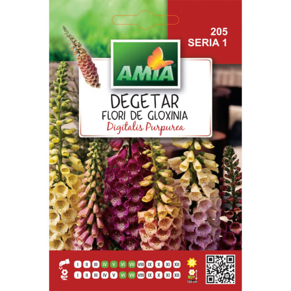 Seminte de flori degetar Amia Gloxinia amestec de culori, 0,75 g
