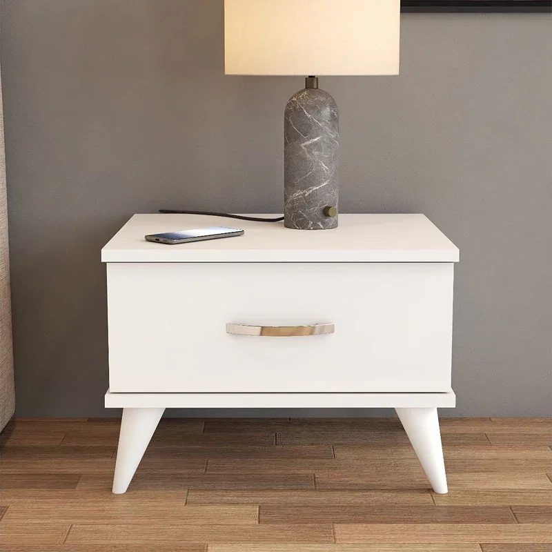 Noptiera alba, design minimalist, un sertar spatios | MindBlower